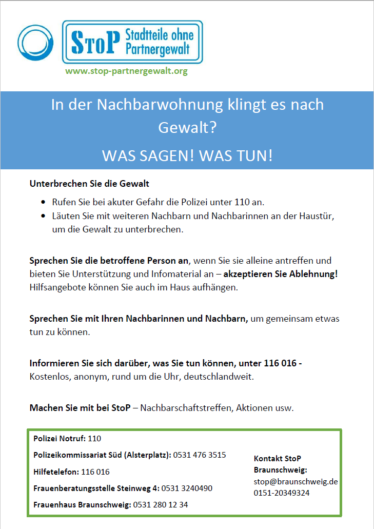 Neuer StoP-Flyer – StoP – Stadtteile ohne Partnergewalt e.V.